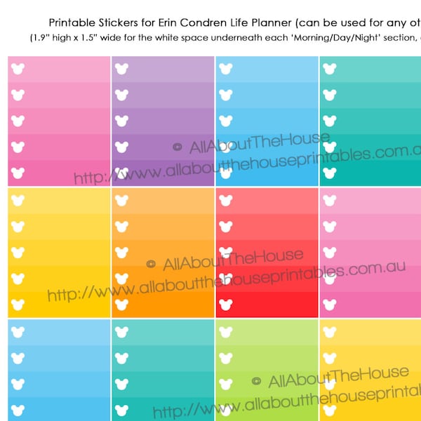 Mickey Mouse Checklist Stickers - Etsy