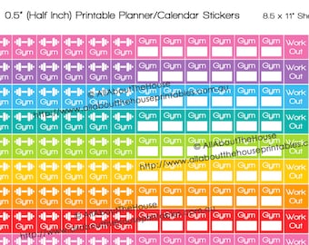 Summer Planner Stickers Printable 1/2 Square Rainbow | Etsy