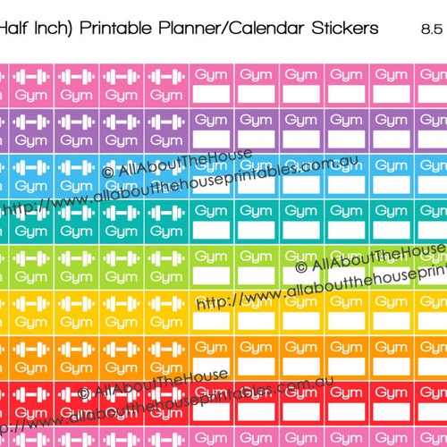 Gym Planner Stickers Printable Workout Exercise Health - Etsy