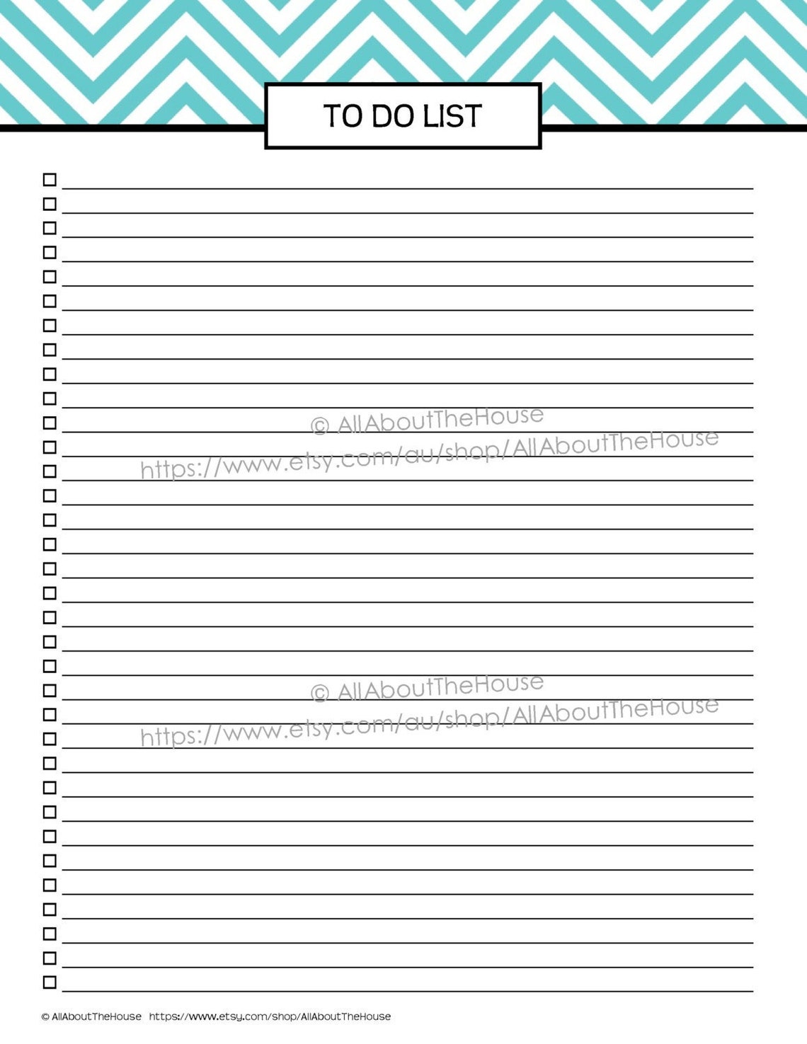 Chevron to Do List Printable Checklist Perpetual PDF Editable - Etsy