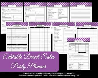 Direct Sales Party Checklist Planner Editable Business Planner | Etsy