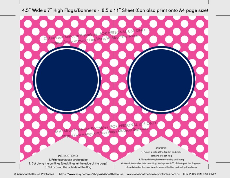 Nautical party banner printable bunting flag girl | Etsy