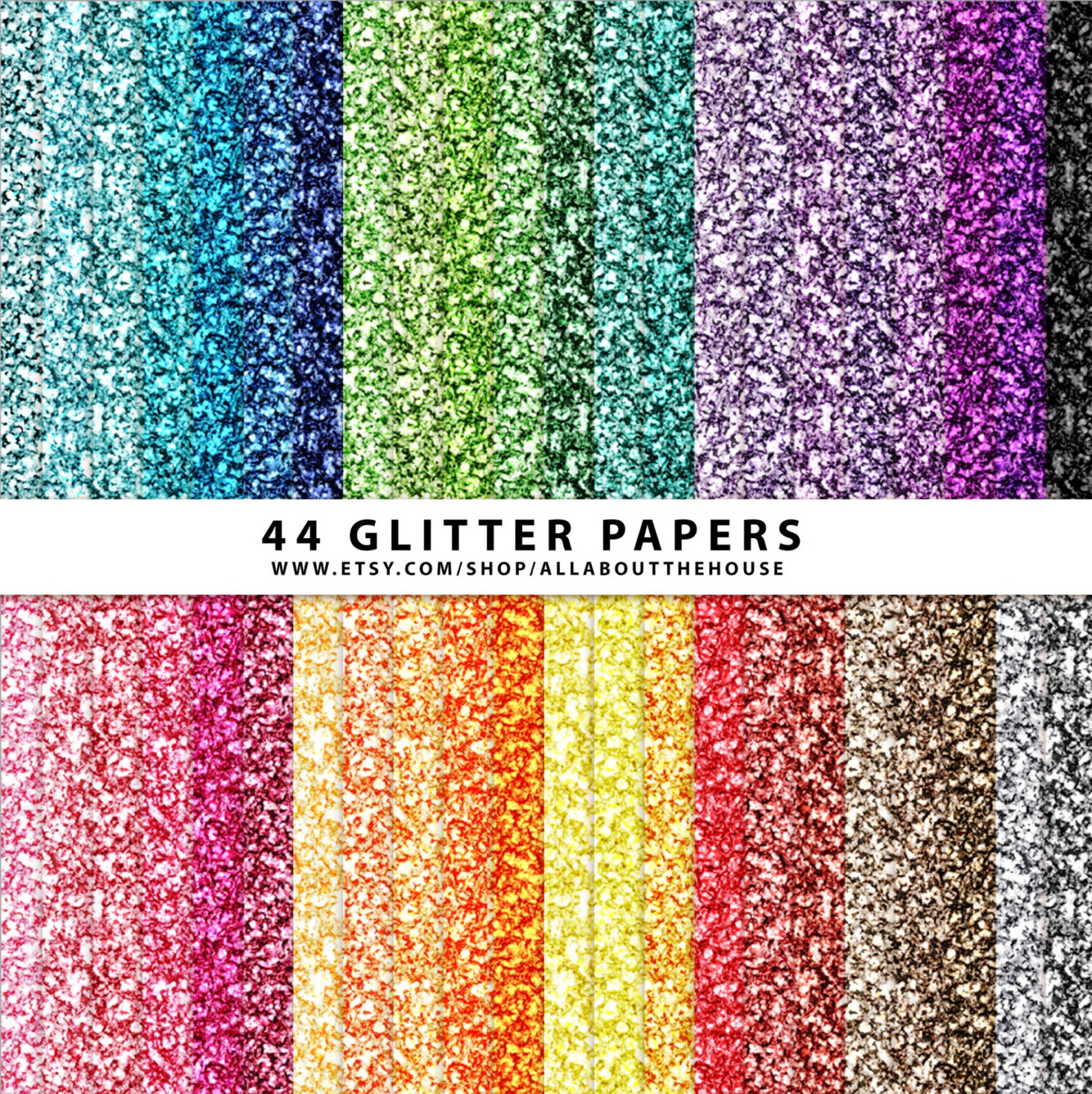 44 Glitter Digital Papers Glitter Texture Christmas - Etsy