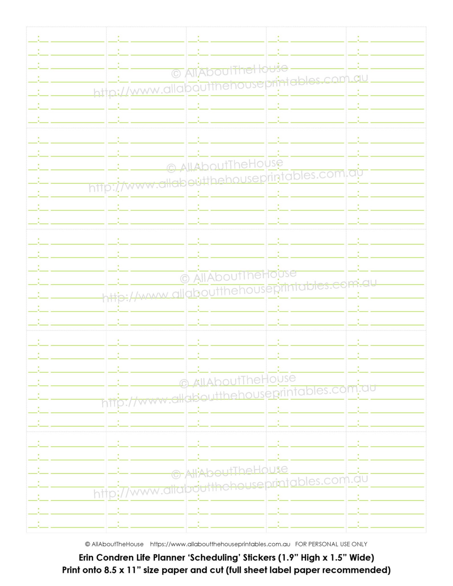 Printable Calendar Planner Stickers Scheduling Full Box Made for Erin ...