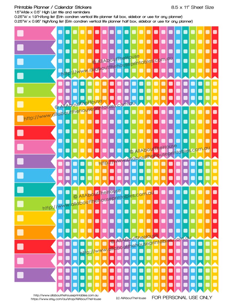 Rounded Checkbox List Flag Planner Stickers to Do Printable - Etsy