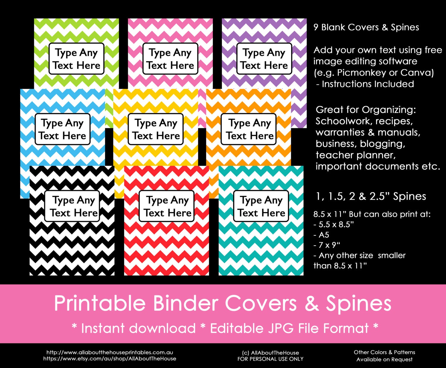 Planner Insert, Binder Divider, Planner Insert, Rainbow, Letter Size ...