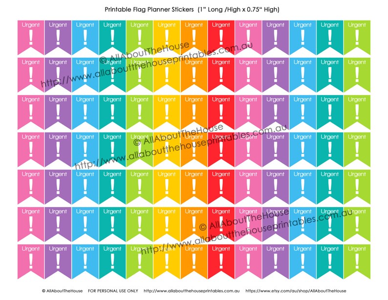Urgent Printable Planner Stickers Flag Banner Reminder Task to - Etsy
