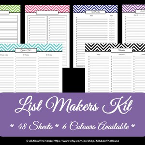 EDITABLE List Makers Kit - Chevron Printable - PDF - Printable Planner ...