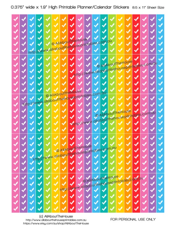 Tick List Checklist Printable Planner Stickers 1.9 L X - Etsy Australia