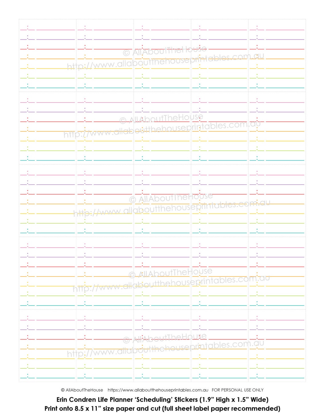Printable Calendar Planner Stickers Scheduling Full Box Made for Erin ...