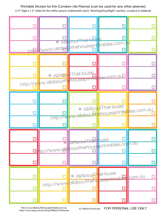 List Planner Stickers Printable Checklist To Do Tasks Reminder full box ...