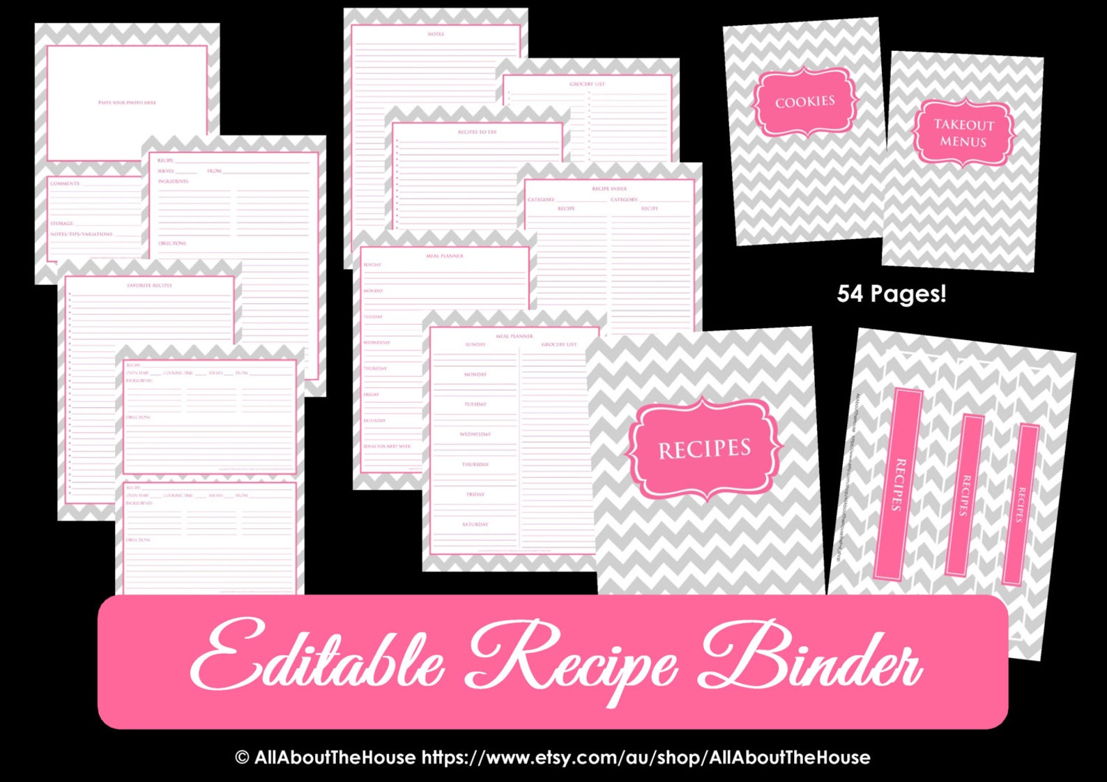 EDITABLE Recipe Binder Printables Recipe Sheet Recipe Card Recipes to ...
