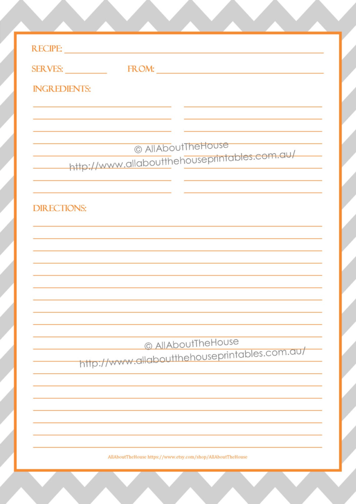 Recipe Binder Printables EDITABLE Recipe Sheet Recipe Card | Etsy