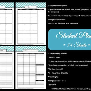 PINK EDITABLE Student Planner Printable College Planner School Class ...