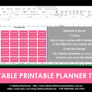 EDITABLE Planner Tabs Printable for Your Paper Planner or Bullet ...