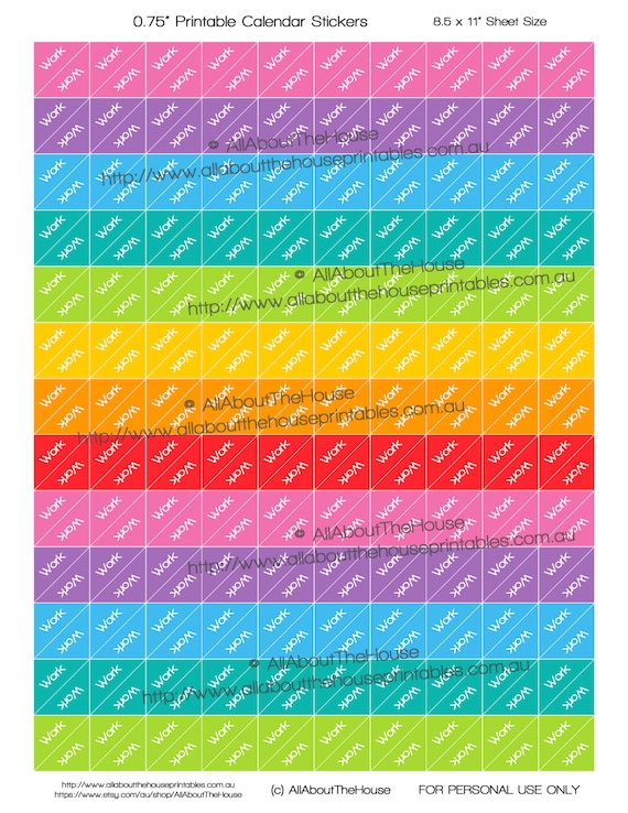 Work Planner Stickers Printable Calendar corner shift schedule made for ...
