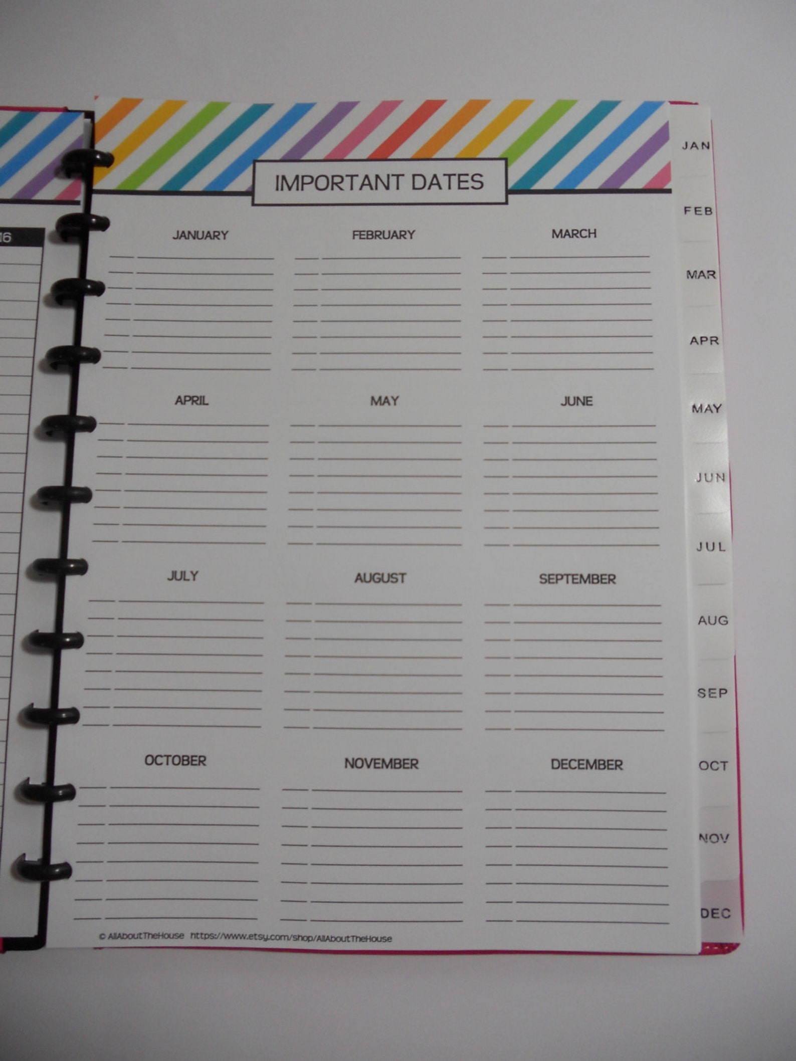 Important Dates Printable Special Planner 2014 2015 Day Planner Daily ...
