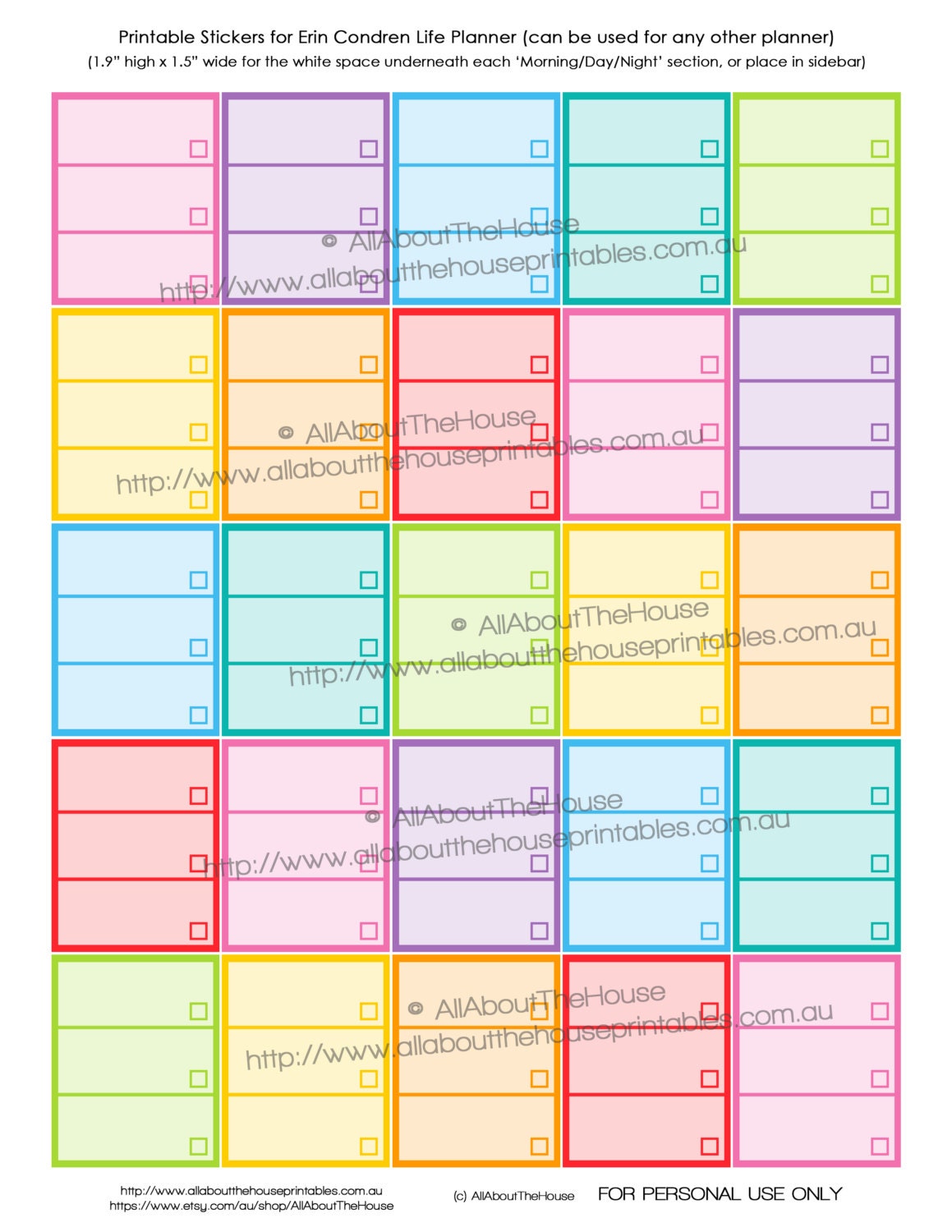 List Planner Stickers Printable Checklist to Do Tasks Reminder - Etsy ...