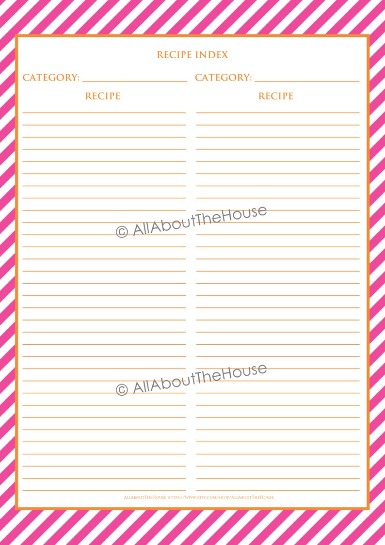 EDITABLE Recipe Binder Printables Recipe Sheet Recipe Card Recipes to ...