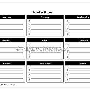 Time Planning Printables - Time and Home Organisation - Household ...