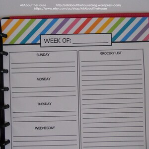 Weekly Meal Planner Printable Chevron Blue Menu Planner PDF Editable ...