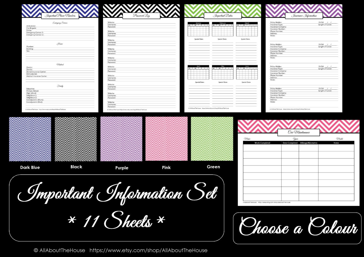 Important Information Printables Home Organisation - Etsy