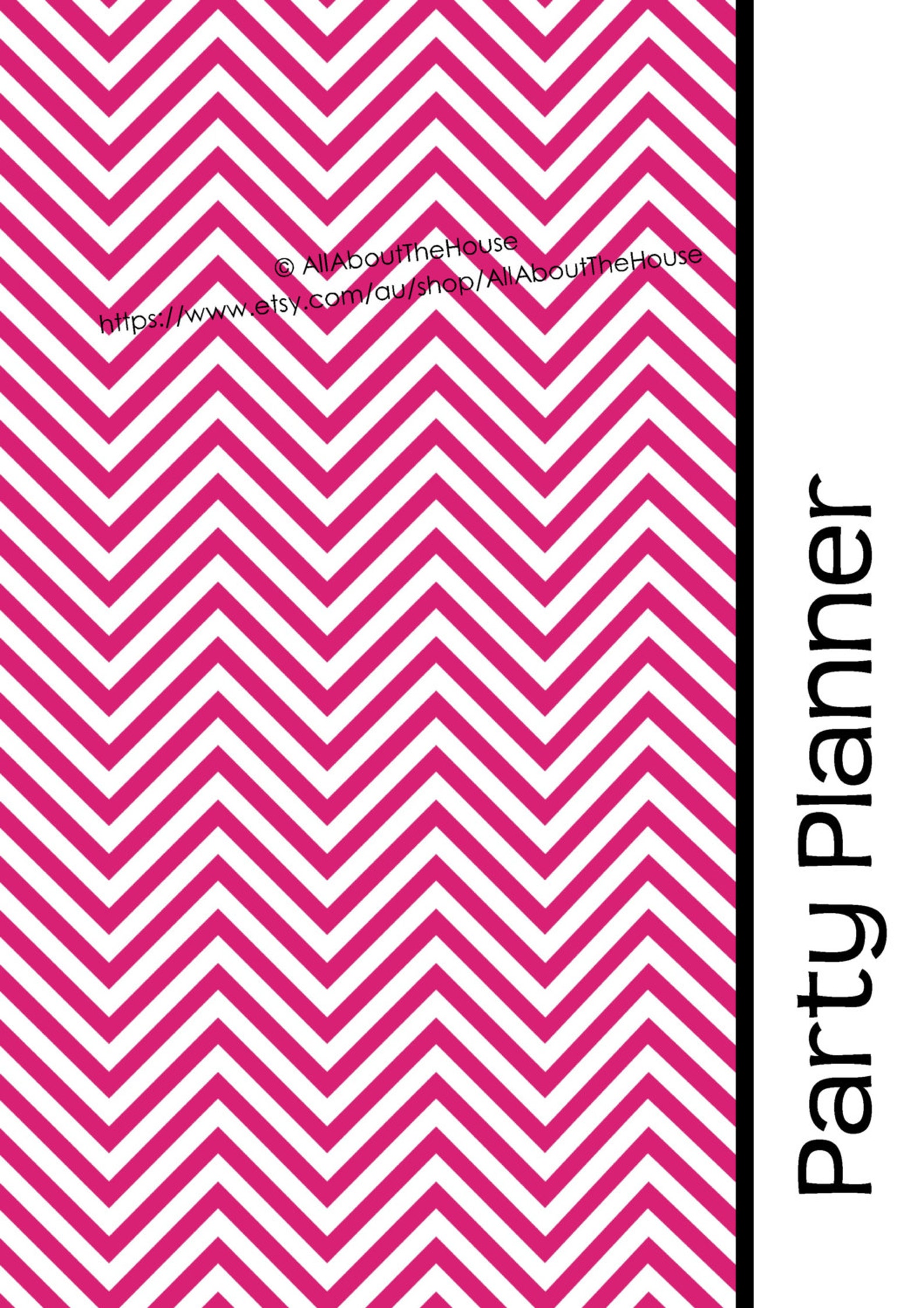 HOT PINK Printable Party Planner 14 sheets PDF Chevron Party | Etsy