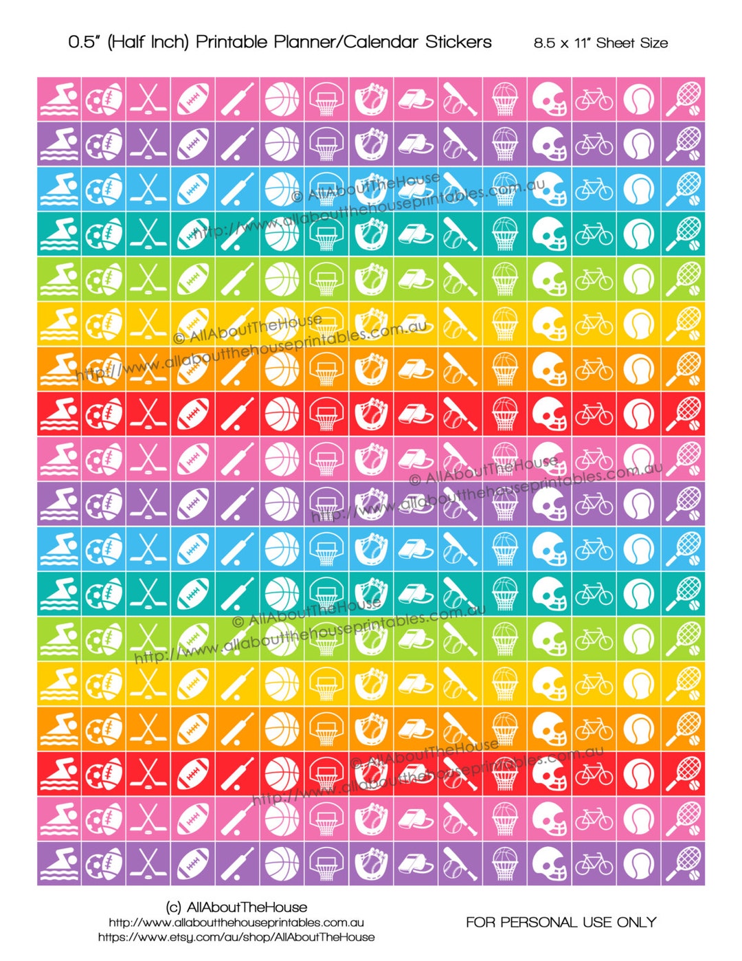 Sport Planner Stickers Printable Calender Stickers Football Soccer ...