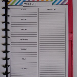 Weekly Meal Planner Printable Chevron Blue Menu Planner PDF Editable ...