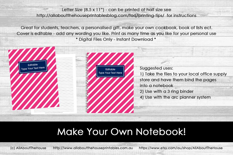 Editable Printable Monogram Binder Cover and Spine Chevron Polka Dot ...