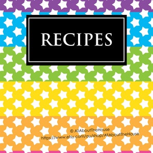 EDITABLE Printable Binder Cover Notebook Planner Cover School Recipe ...
