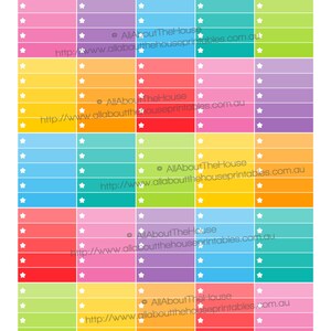 Star Ombre List Planner Stickers Printable Star Checklist to Do Sized ...