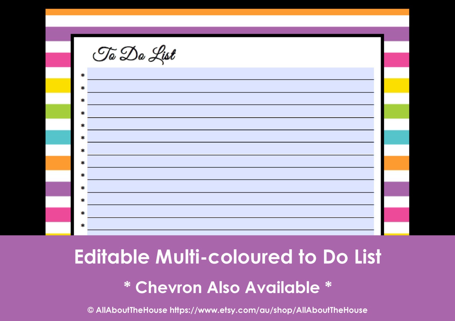 EDITABLE - Printable to Do List - Chevron - Planner Printable - INSTANT ...