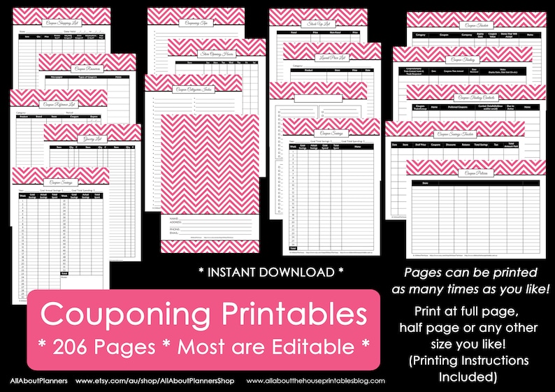 Coupon Binder Printable Insert Household Binder Shopping Couponing ...