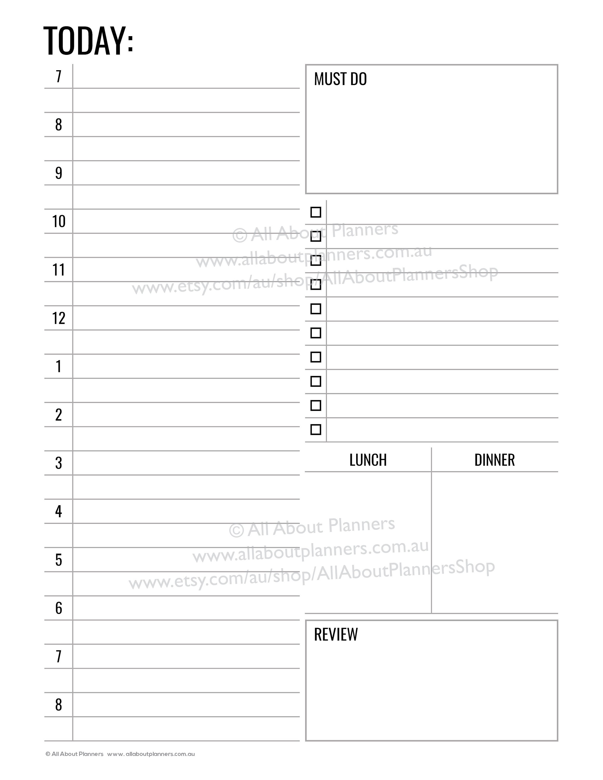 Daily Planner Editable Printable Pdf Insert Refill to Do Quarterly ...