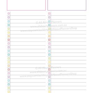 Anything List Printable Planner Insert Editable Refill to Do Checklist ...
