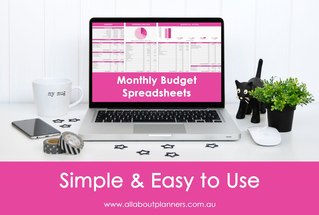 Monthly Budget Spreadsheets Template Income Expenses Tracking Spending ...