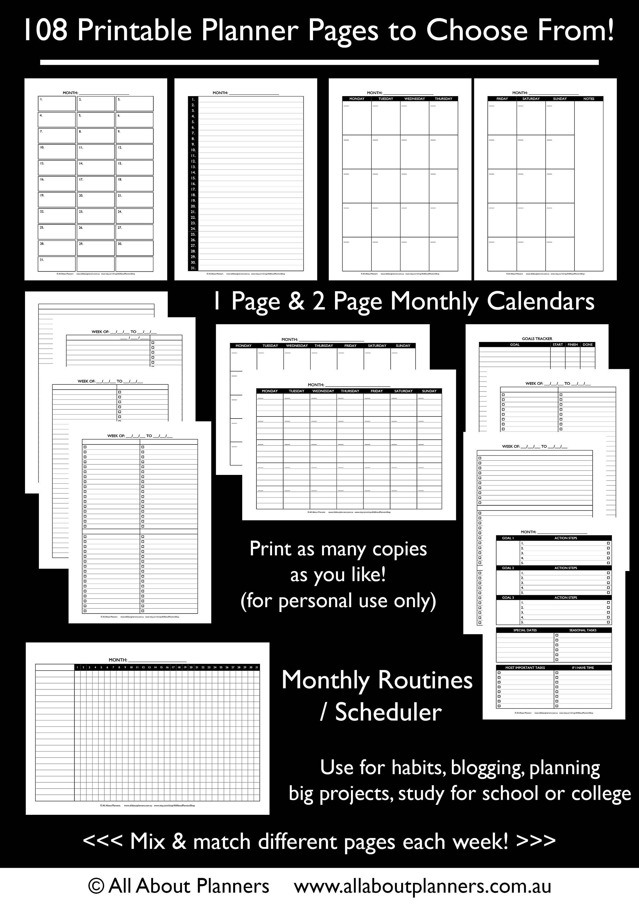 Custom Planner Kit Printable Build Your Own Weekly Daily Etsy Australia