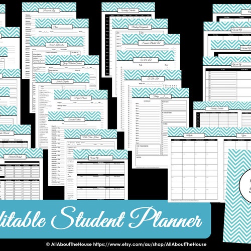 PINK EDITABLE Student Planner Printable College Planner School - Etsy