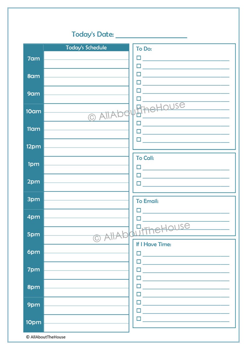 Time Planning Printables Time Planning Basics Household | Etsy