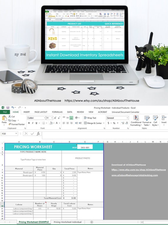 Business spreadsheets tool Etsypreneur bundle Etsy Success Inventory ...