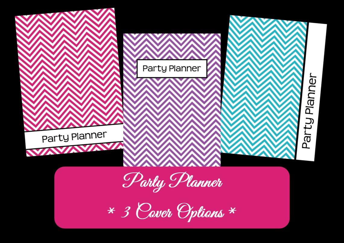 HOT PINK Printable Party Planner 14 Sheets PDF Chevron Party - Etsy