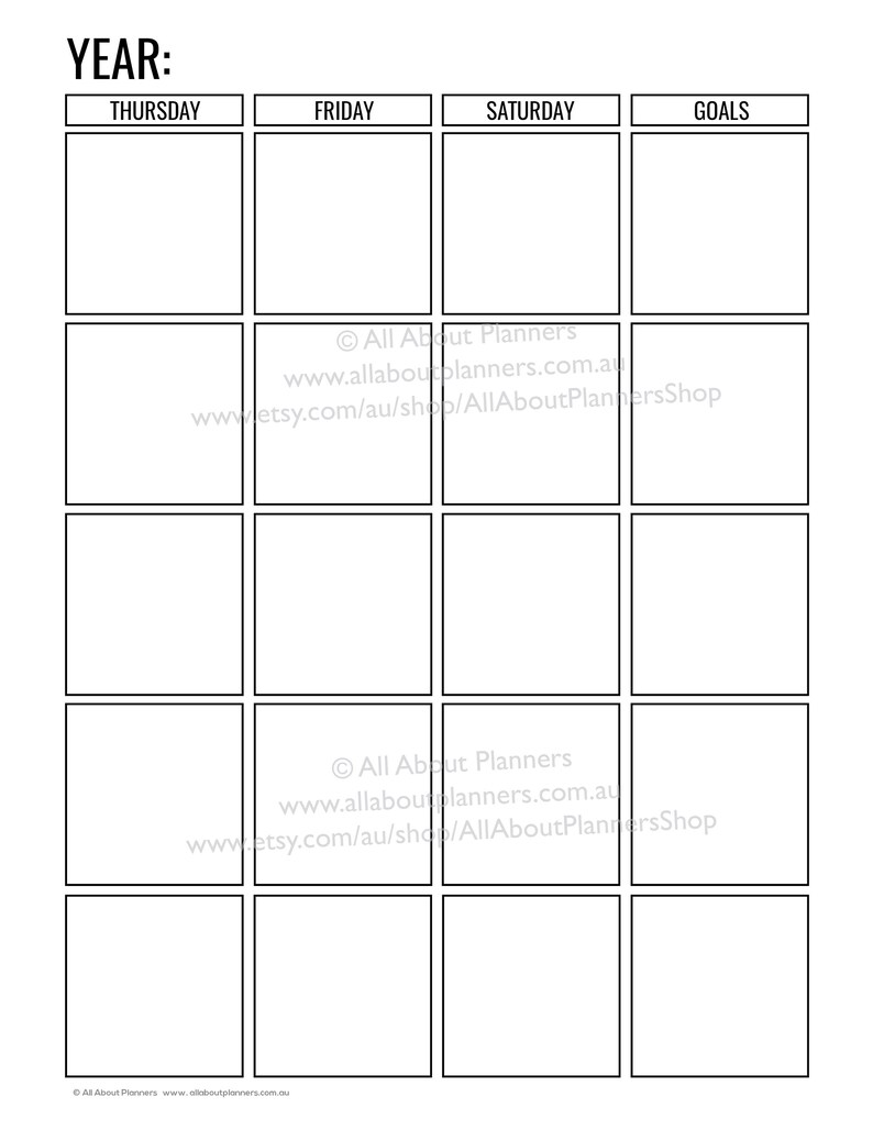 Editable Printable Monthly Calendar Planner Insert Refill Goals Monday ...