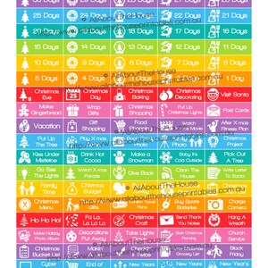 Christmas Countdown Planner Stickers Printable Calendar Organization ...