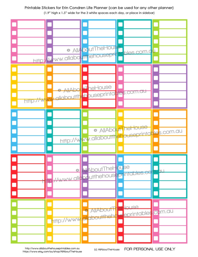 List Planner Stickers Printable List to Do Functional Full Box - Etsy