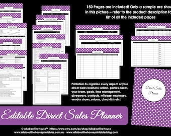 Direct Sales Planner Editable Business Planner Binder | Etsy