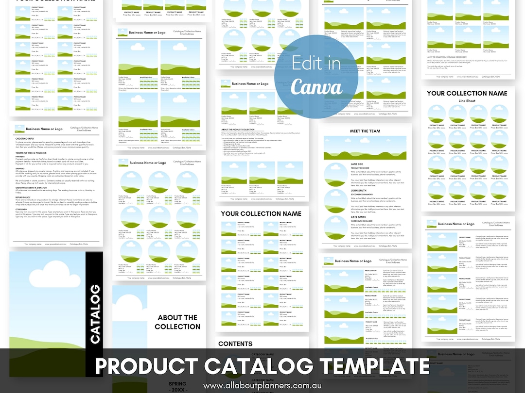 Canva Catalogue Template Line Sheet Template Wholesale Price List ...