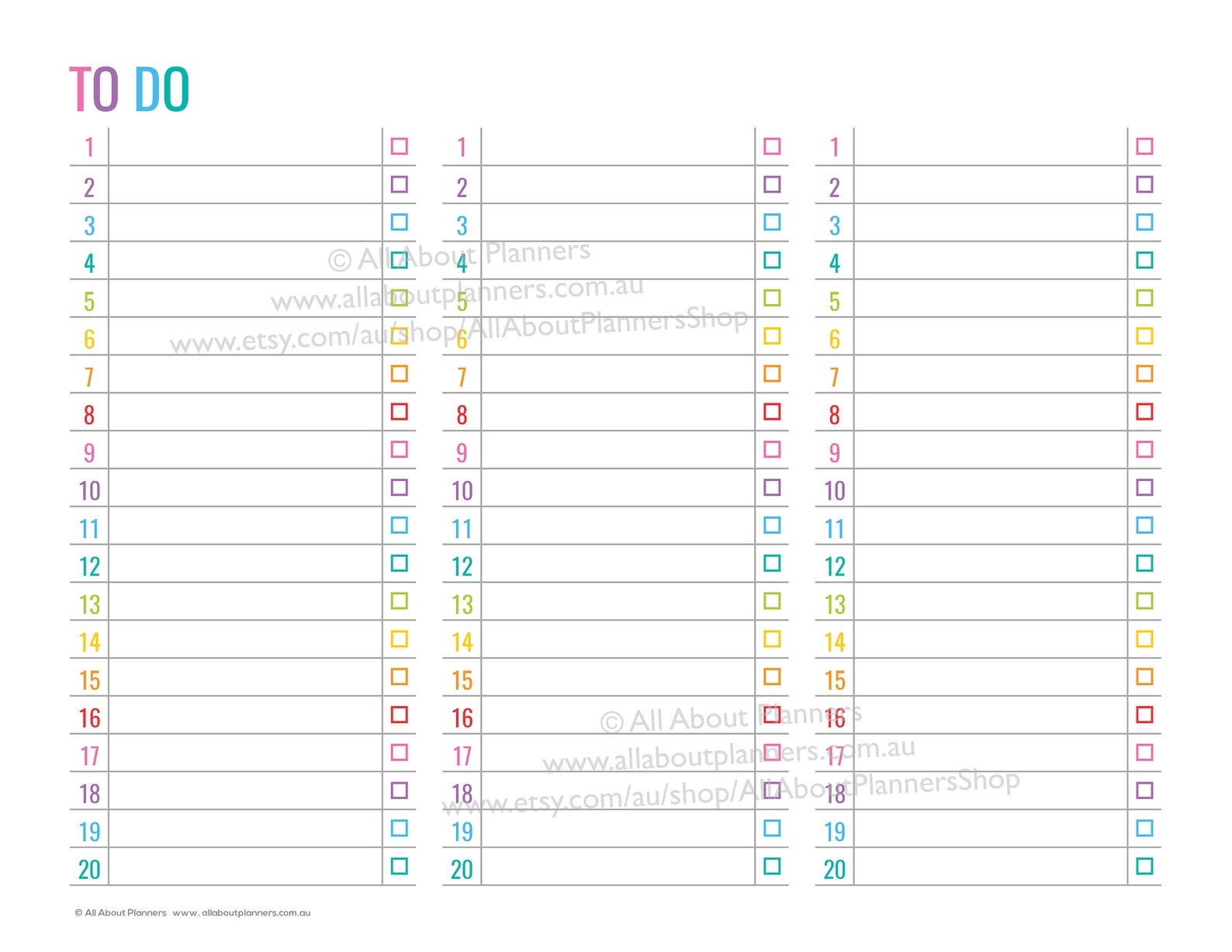 Checklist printable planner insert editable refill to do | Etsy