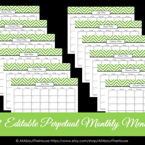 LIGHT BLUE EDITABLE Menu Planner Printables Meal Planning Home ...