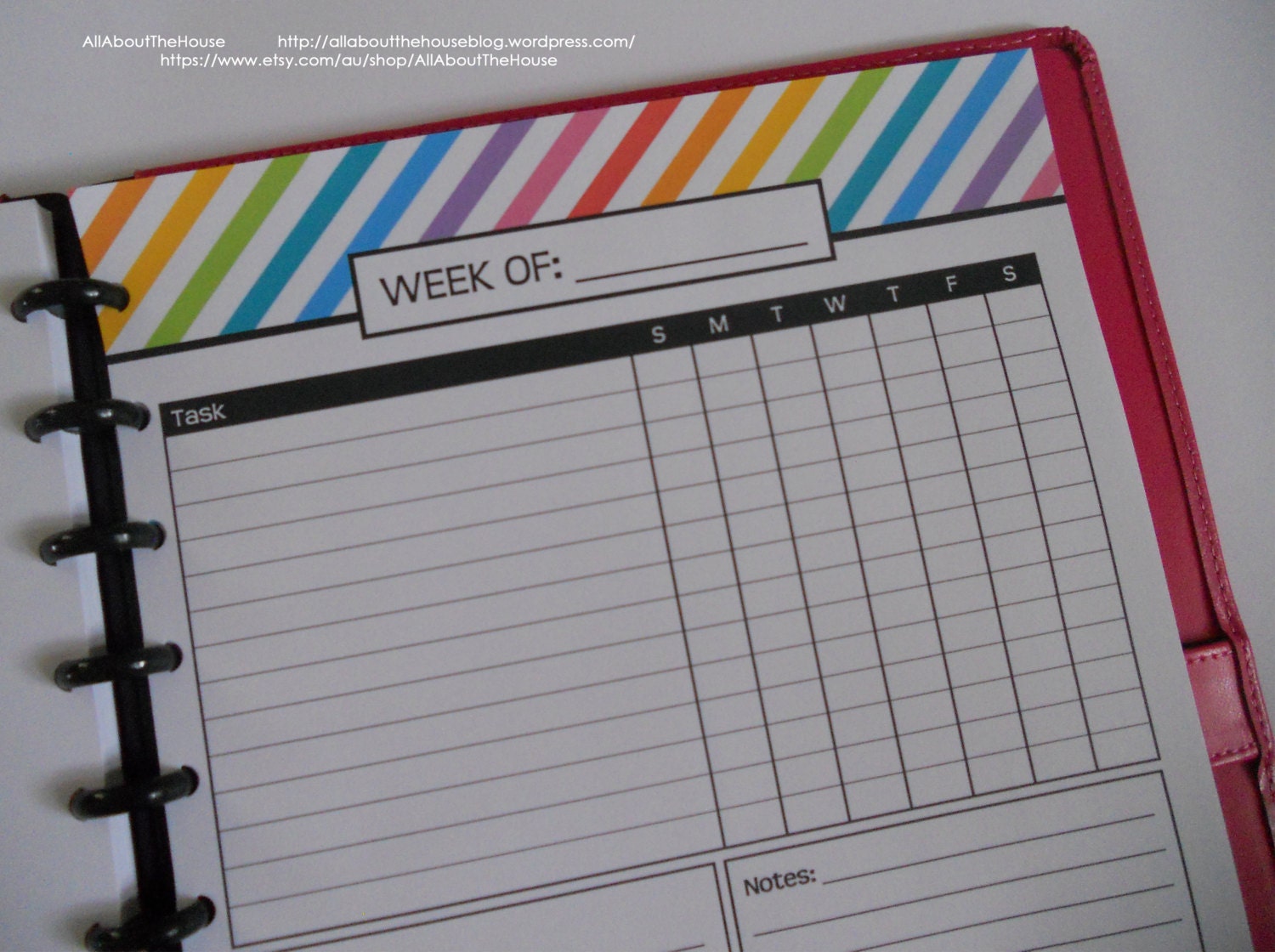 Weekly Planner Printable Rainbow Stripe PDF Editable Fillable - Etsy ...